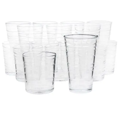 GIBSON HOME 16 Piece Swirl Assorted Glassware Set - Clear
