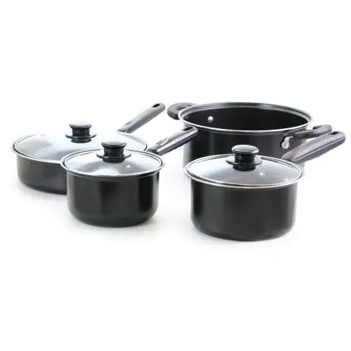 BETTER CHEF 7 Piece Deluxe Non-stick Cookware Set - Black