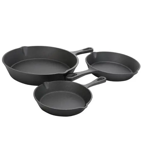 GENERAL STORE Addlestone 3 Piece Preseasoned Cast Iron Skillet Set