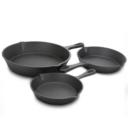GENERAL STORE Addlestone 3 Piece Preseasoned Cast Iron Skillet Set