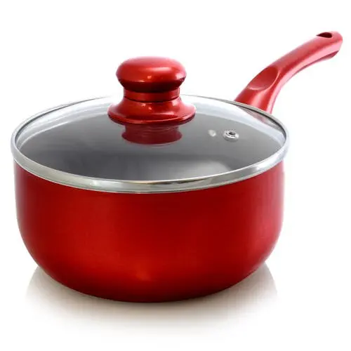 BETTER CHEF 1.5 Quart Ceramic Coated Saucepan With Glass Lid