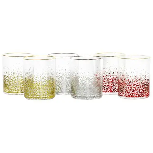 LAURIE GATES California Designs Audrey Hill 6 Piece 13.5oz Double Old Fashion Glass Set - Assorted