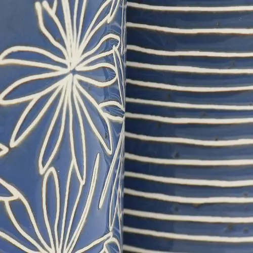 LAURIE GATES Madrina 4 Piece 19 Ounce Stoneware Assorted Designs Mug Set