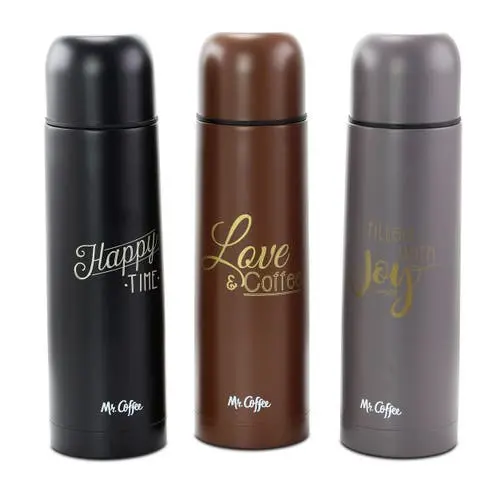 MR. COFFEE Luster Javelin 3 Piece 16 Ounce Stainless Steel Thermal Travel Bottle Set - Assorted