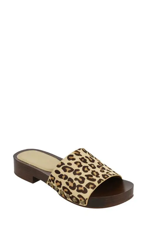 Mia Lanell Genuine Calf Hair Slide Sandal - Leopard Print