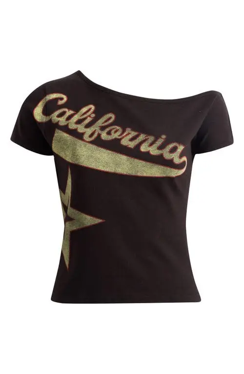 PACSUN California Star One-shoulder Top