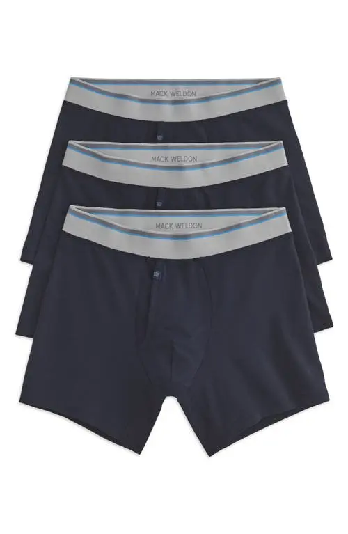 Mack Weldon Assorted 3-pack Stretch Pima Cotton Boxer Briefs - Total Eclipse