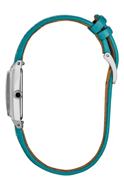 Citizen Fio Tank Aquamarine Leather Strap Watch