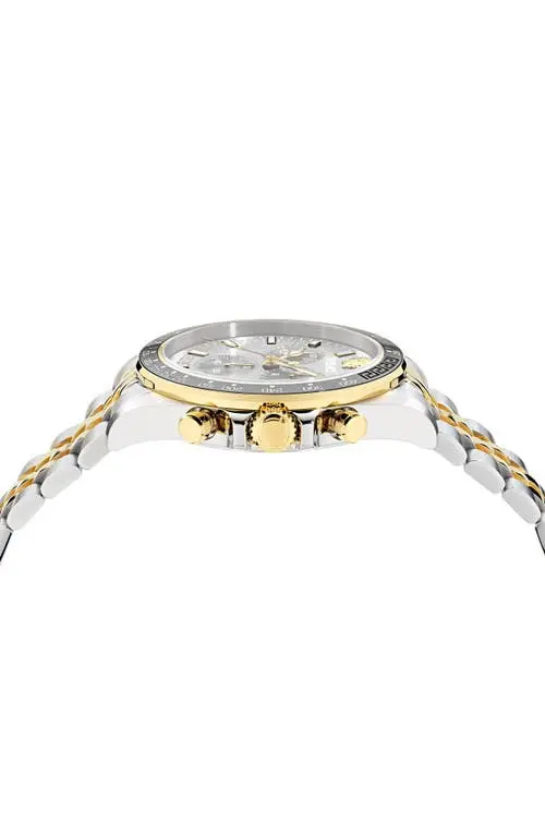 Versace Greca Chronograph Two-tone Bracelet Watch - Two Tone Silver