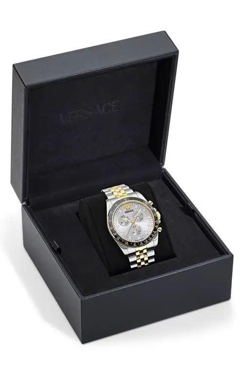 Versace Greca Chronograph Two-tone Bracelet Watch - Two Tone Silver