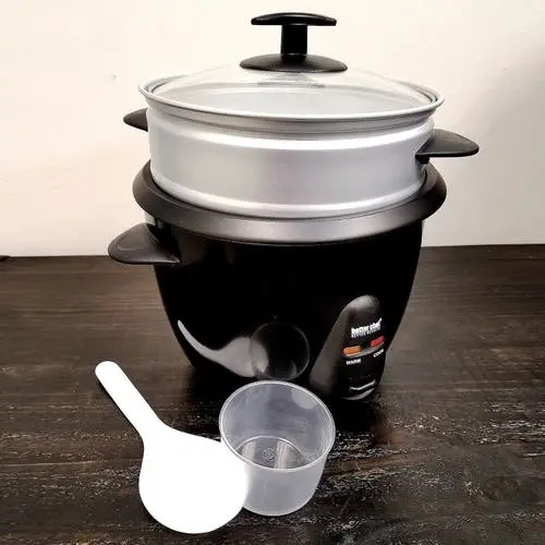 BETTER CHEF 5 Cup Rice Cooker With Food Steamer Attachment