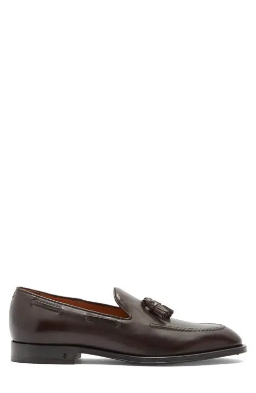 John Varvatos Barrow Leather Tassel Loafer - Chocolate