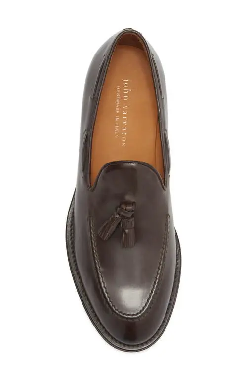 John Varvatos Barrow Leather Tassel Loafer - Chocolate
