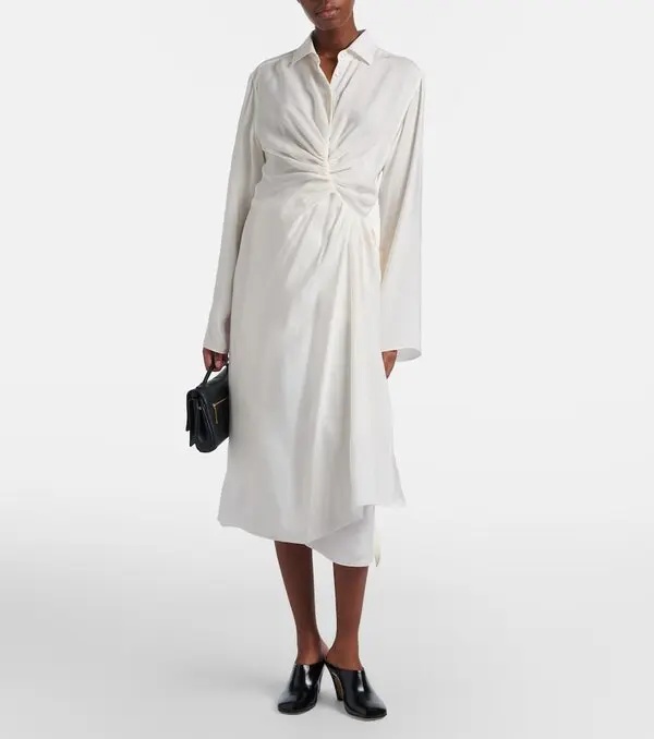 MAISON MARGIELA Draped Midi Dress - White