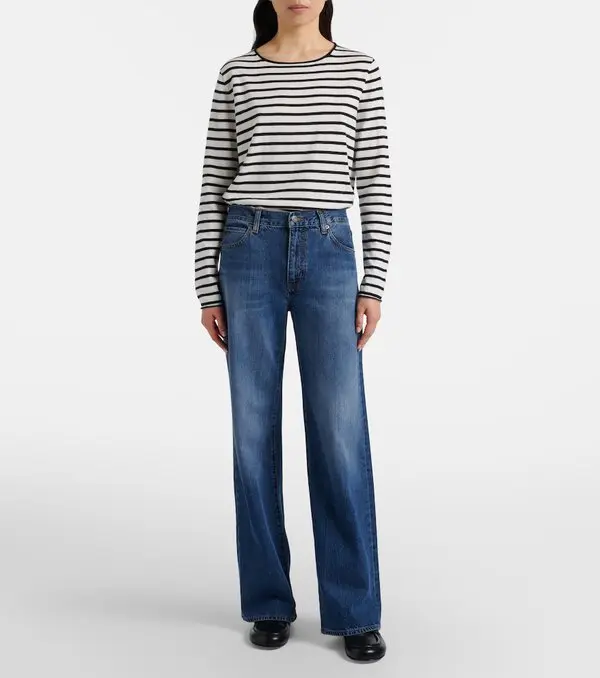 FRAME The Off Duty Stroll Wide-leg Jeans - Blue
