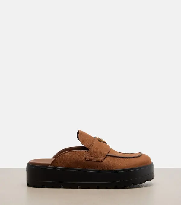 Prada Suede Mules - Brown