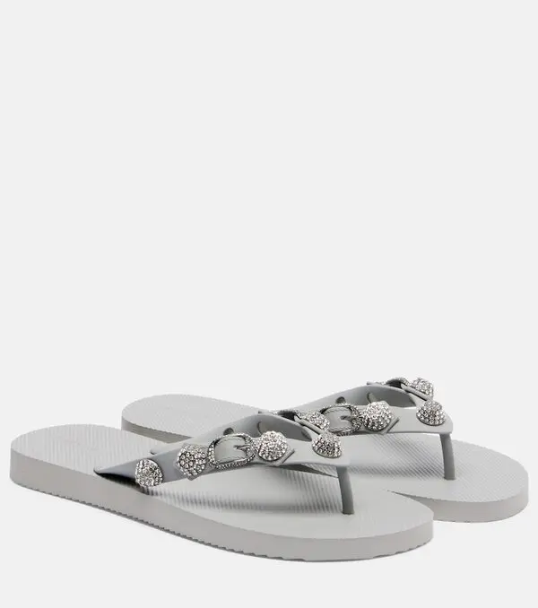 Balenciaga Cagole Embellished Thong Sandals