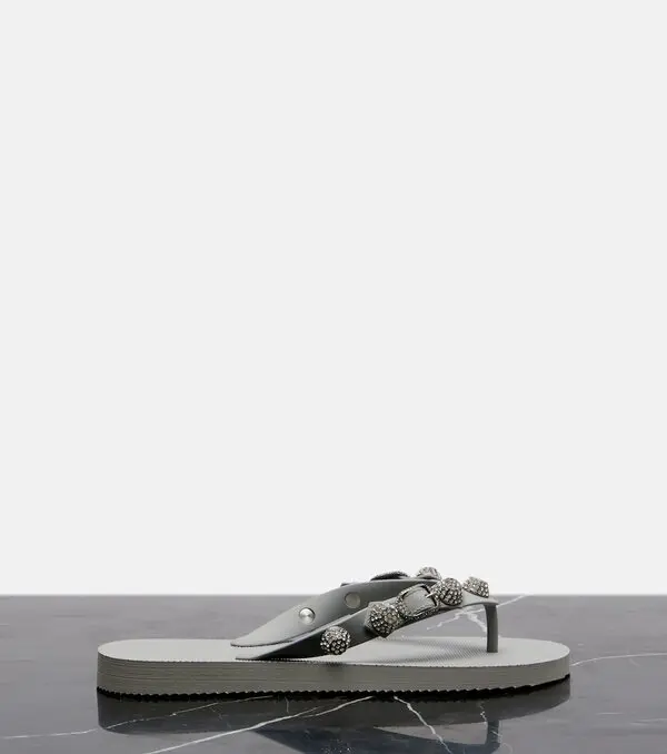 Balenciaga Cagole Embellished Thong Sandals