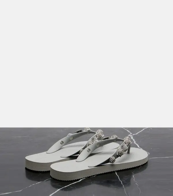 Balenciaga Cagole Embellished Thong Sandals