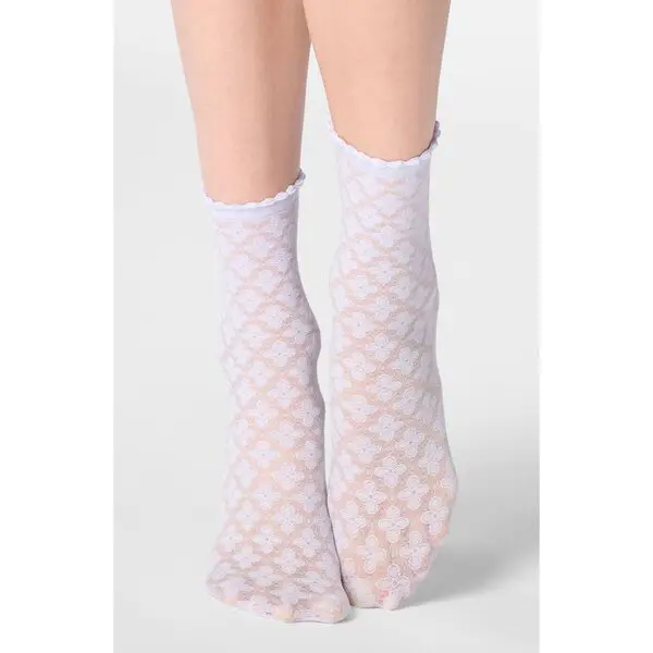 Oroblu Lace Crew Socks - Lilac