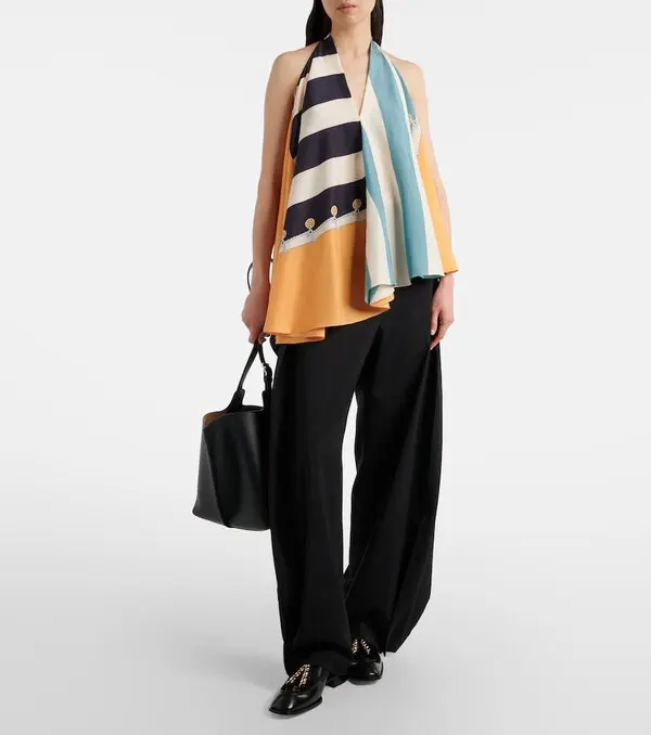 Loewe Asymmetric Halterneck Silk Top