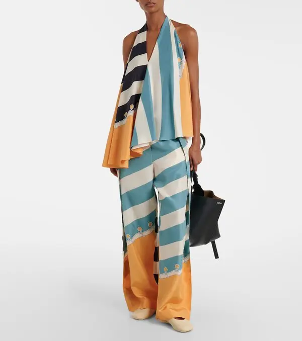 Loewe Asymmetric Halterneck Silk Top