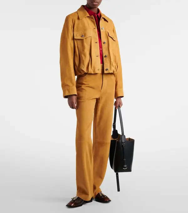 Loewe Straight Leg Suede Trousers