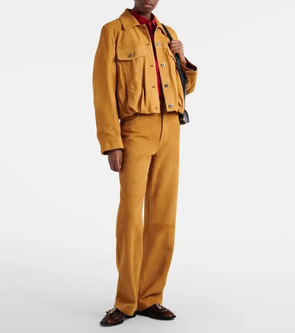 Loewe Straight Leg Suede Trousers