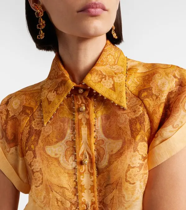 Zimmermann Como Paisley Linen And Silk Shirt