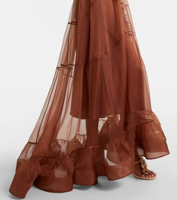 Zimmermann Como Floral-applique Silk Maxi Dress