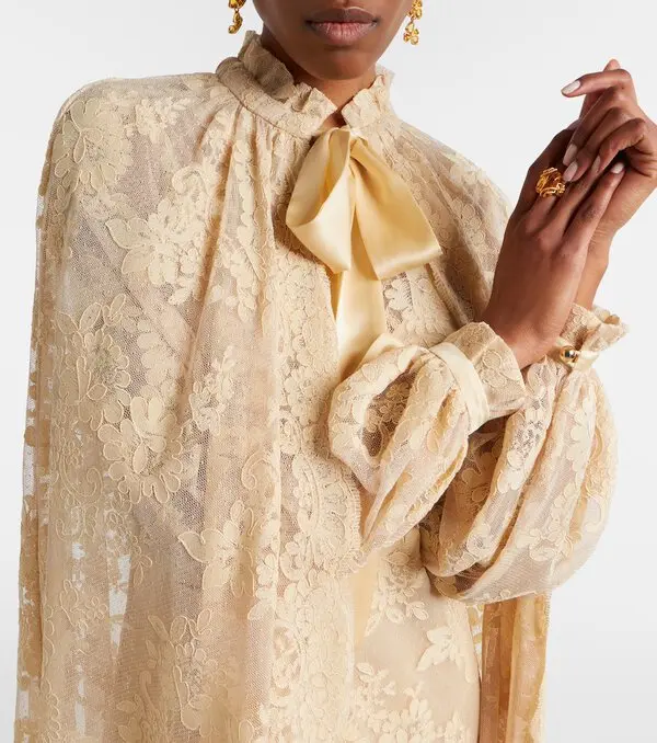 Zimmermann Como Silk-trimmed Lace Cape