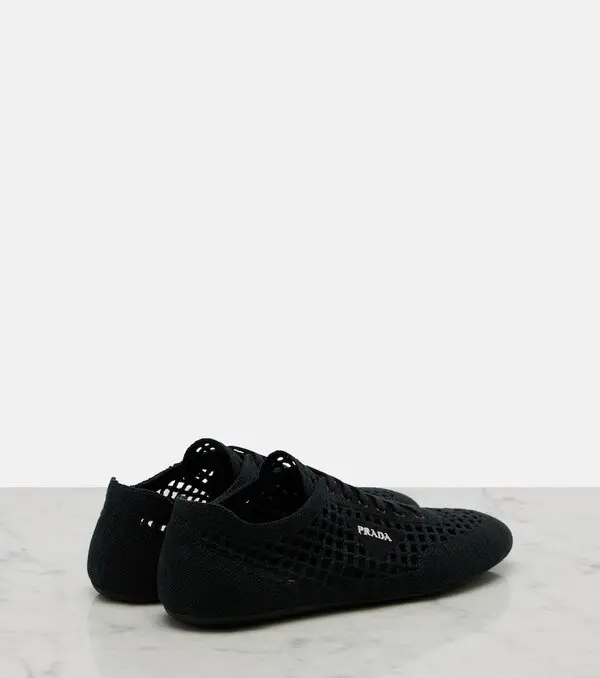 Prada Collapse Crochet Sneakers - Black