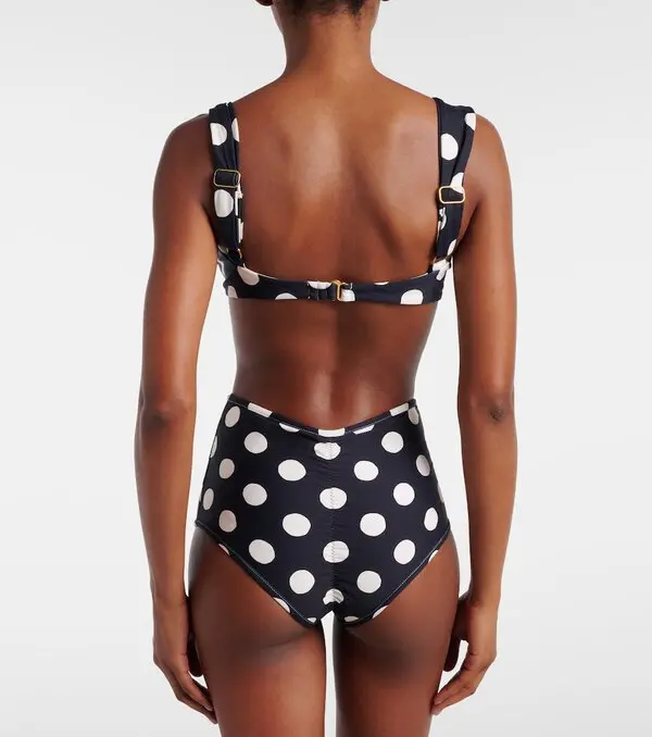 MONTCE Bella Polka-dot Bikini Top - Black
