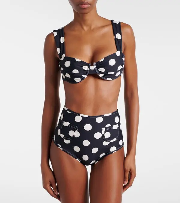 MONTCE Polka-dot Bikini Bottoms - Black