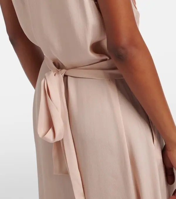 MAISON MARGIELA Belted Lace-trimmed Midi Dress