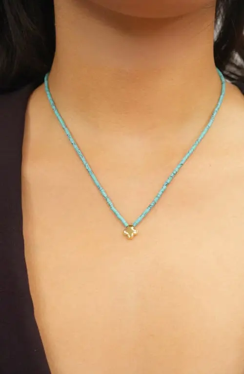 Argento Vivo Puffy Clover Turquoise Beaded Pendant Necklace