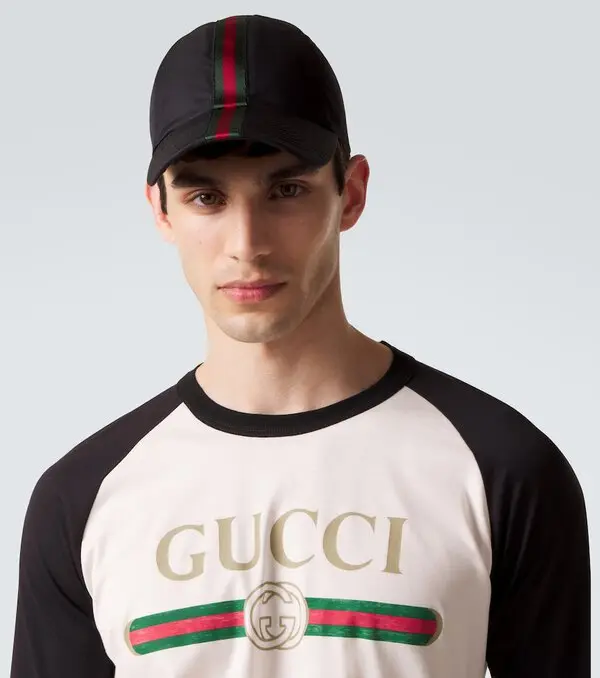 Gucci Web Stripe Baseball Cap - Black