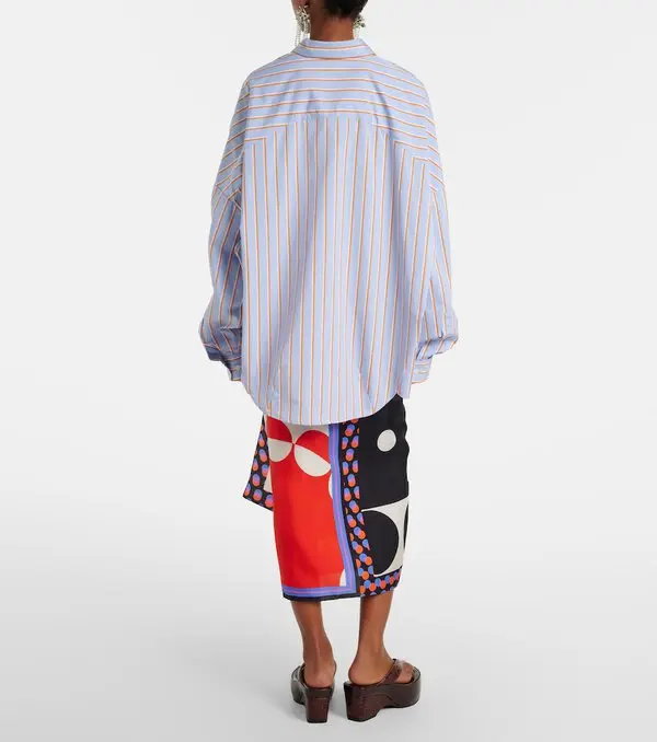 Dries Van Noten Printed Silk Wrap Skirt