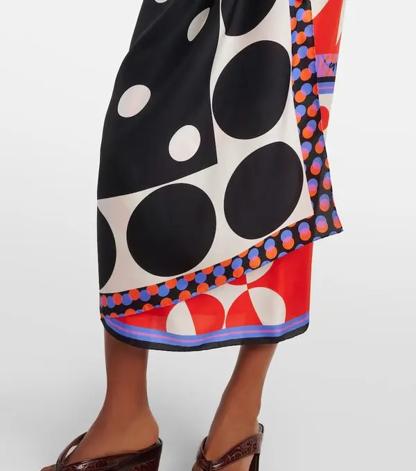 Dries Van Noten Printed Silk Wrap Skirt
