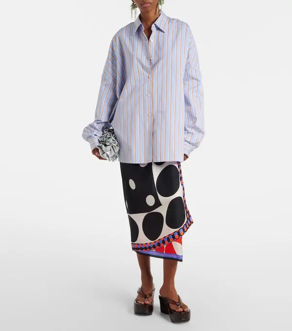 Dries Van Noten Printed Silk Wrap Skirt