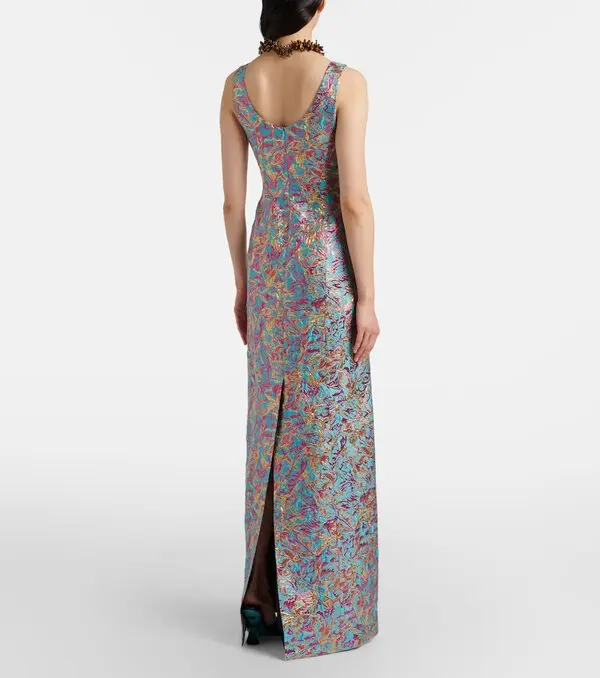 Dries Van Noten Brocade Maxi Dress - Multicoloured