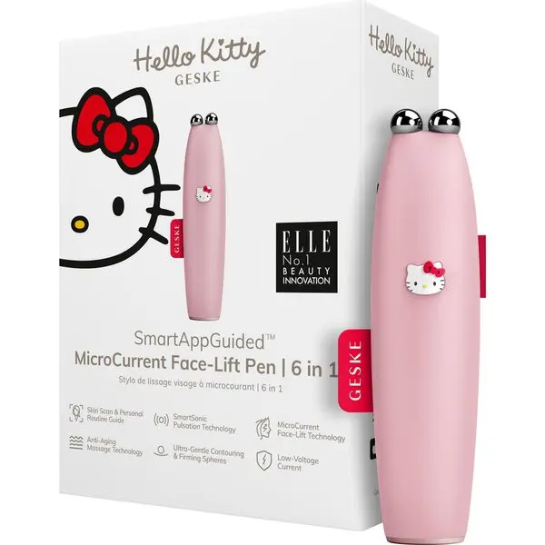 GESKE Hello Kitty Smartappguided Microcurrent Face-lift Pen | 6 In 1 - Hello Kitty Pink