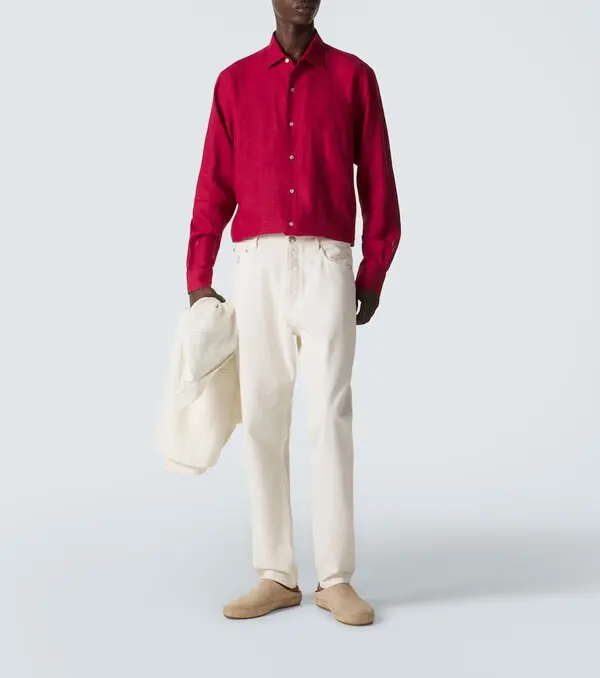 Loro Piana André Linen Shirt - Red