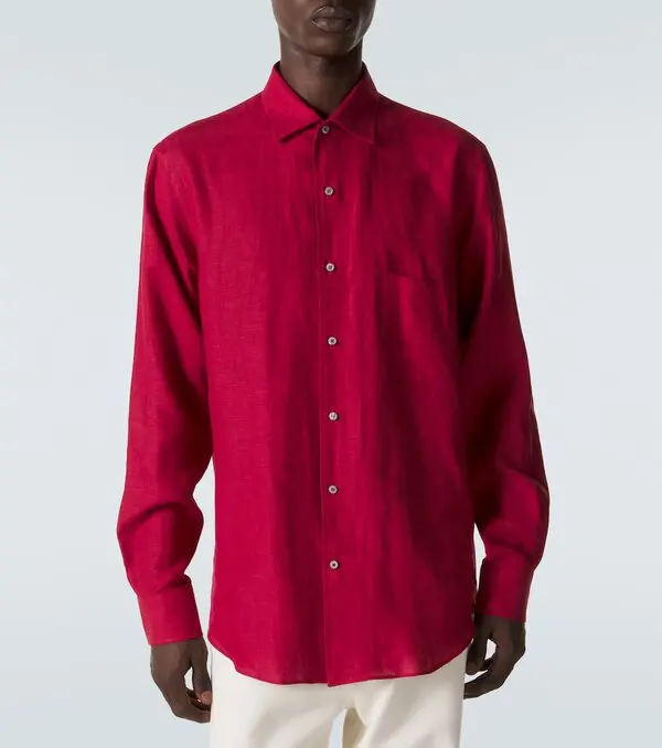 Loro Piana André Linen Shirt - Red