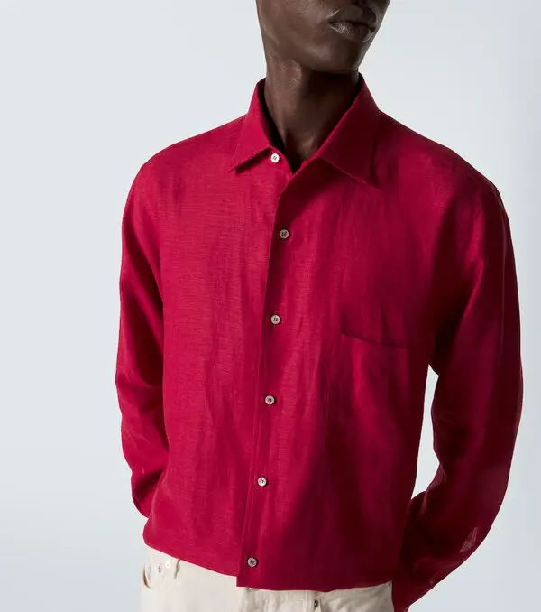 Loro Piana André Linen Shirt - Red