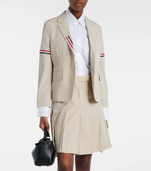 Thom Browne 4-bar Cotton Jacket - Beige
