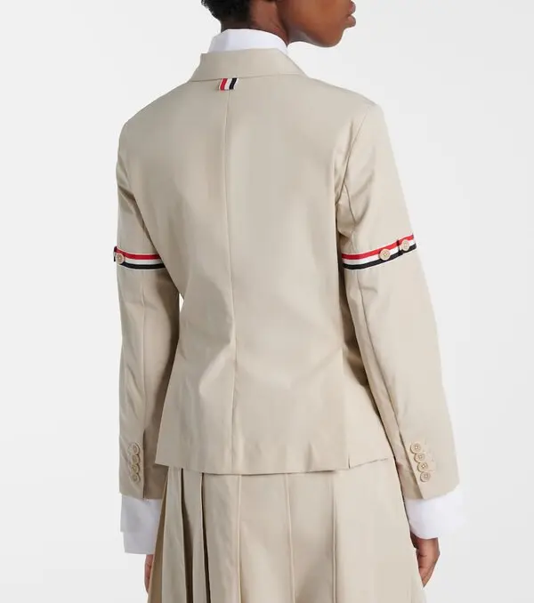 Thom Browne 4-bar Cotton Jacket - Beige