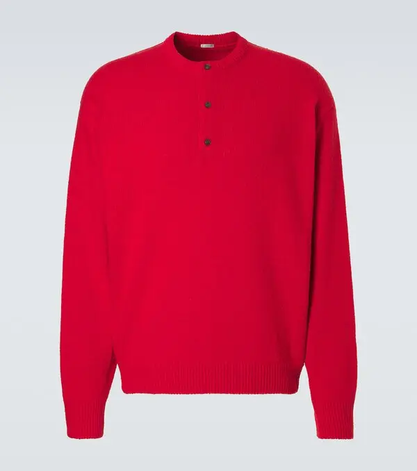 A.PRESSE Ribbed Silk Buttoned Sweater