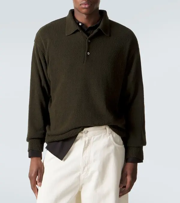 A.PRESSE Silk Polo Sweater - Green