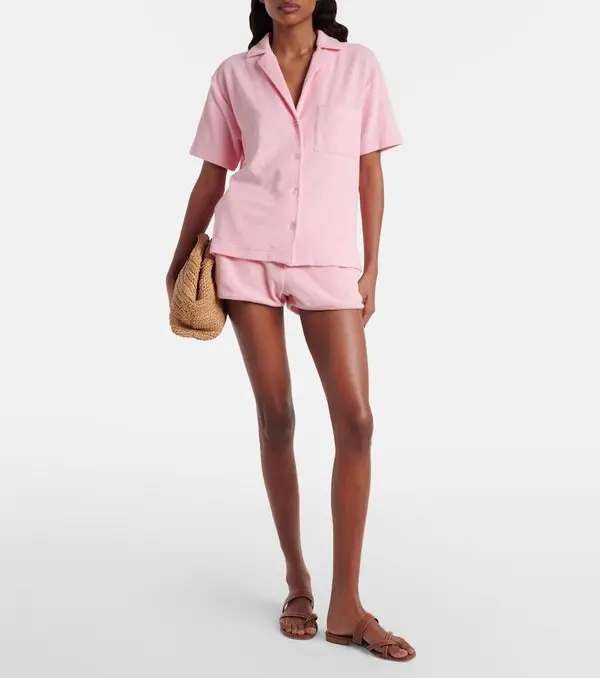 Hunza G Cotton Terry Resort Shirt - Pink